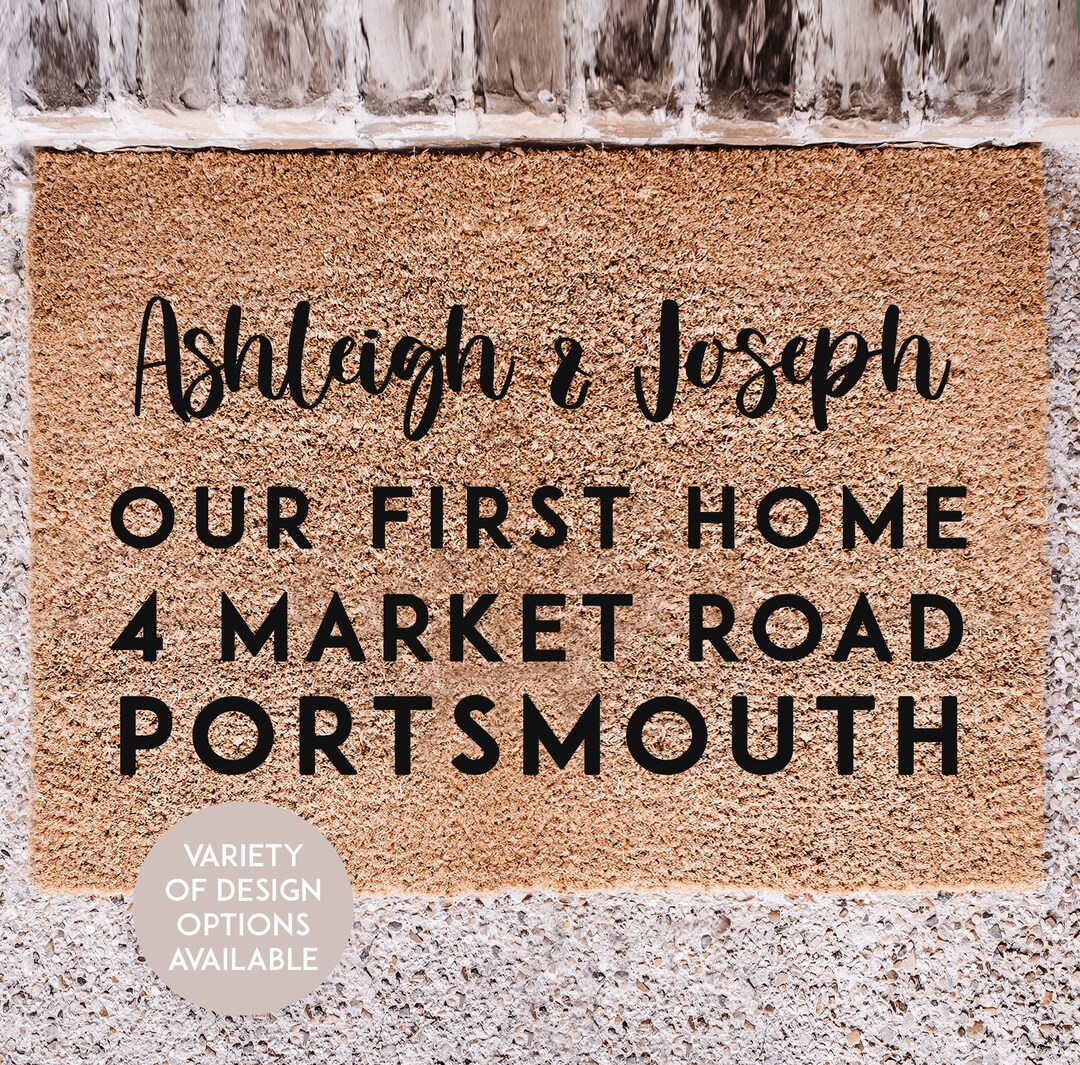 Personalised First Home Doormat Personalised Address Doormat New Home ...