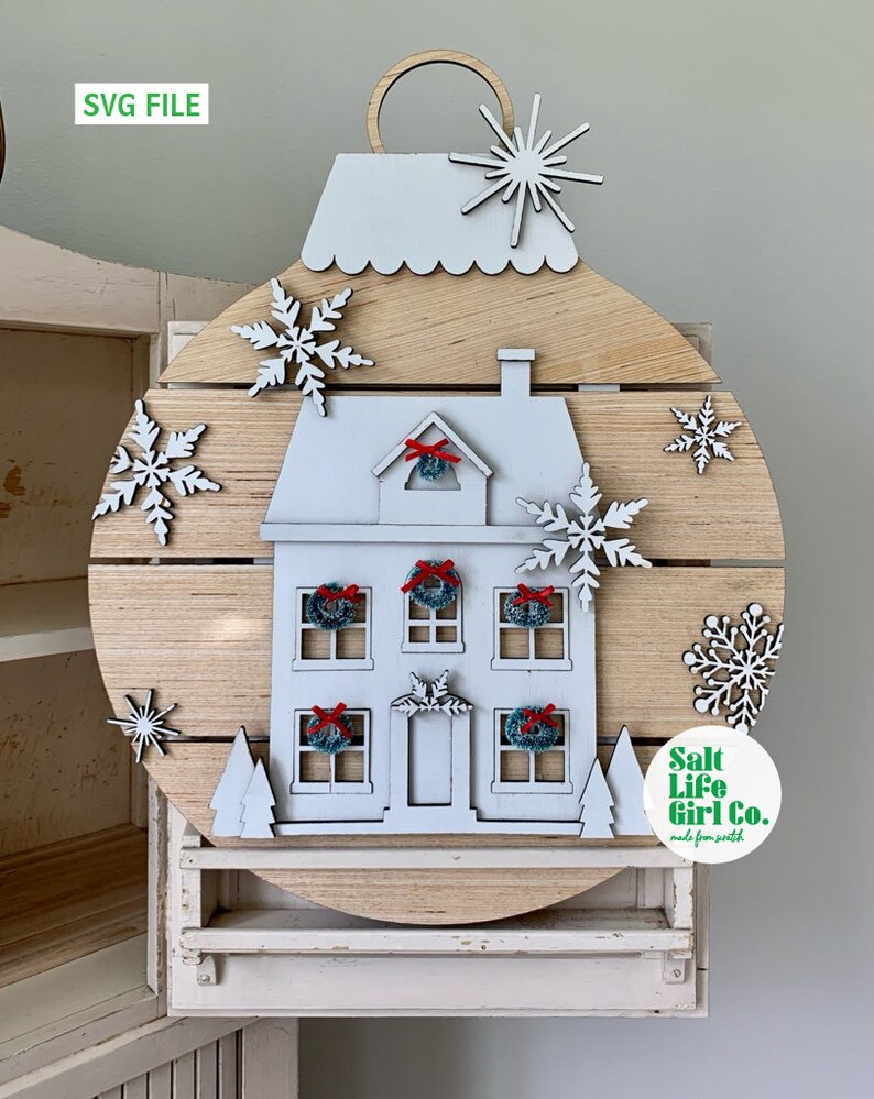 SVG DXF Cut File 18 Christmas Door Round Holiday - Etsy