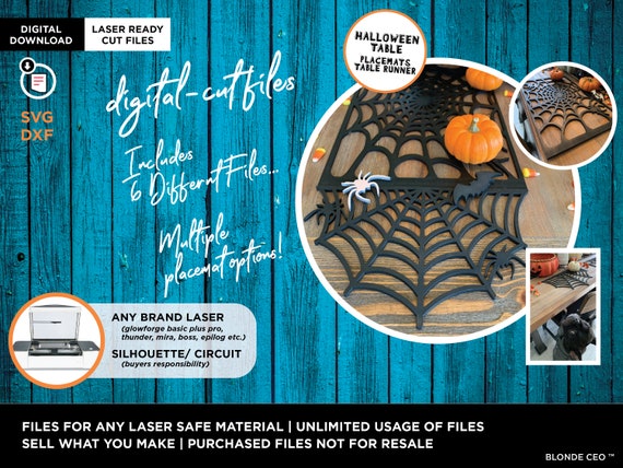 SVG DXF File Halloween Table Runner Placemats any Size - Etsy