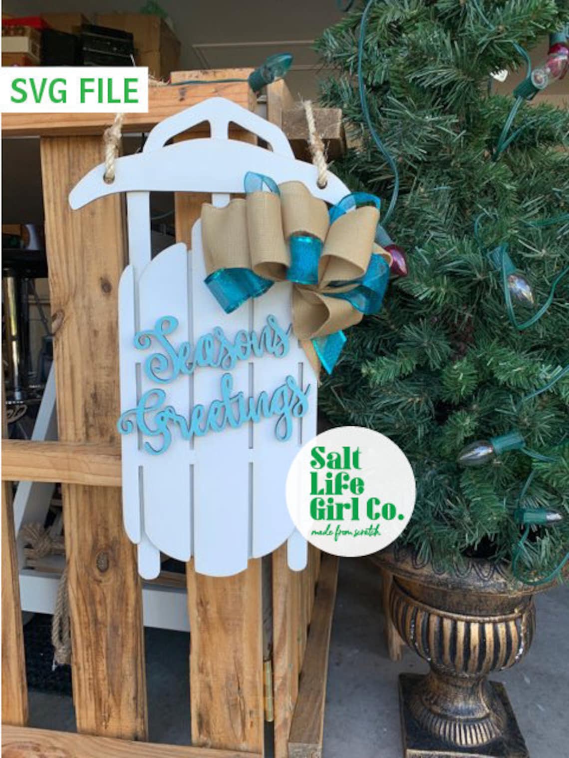 SVG CUT File 18 Christmas Sled Sign Laser Ready File | Etsy