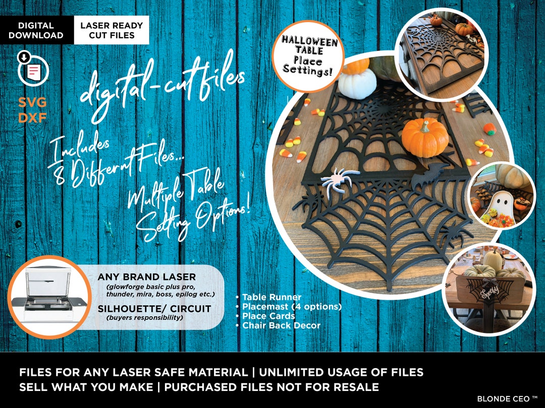 SVG DXF File | Halloween Table Bundle | Placemats | Table Runner ...