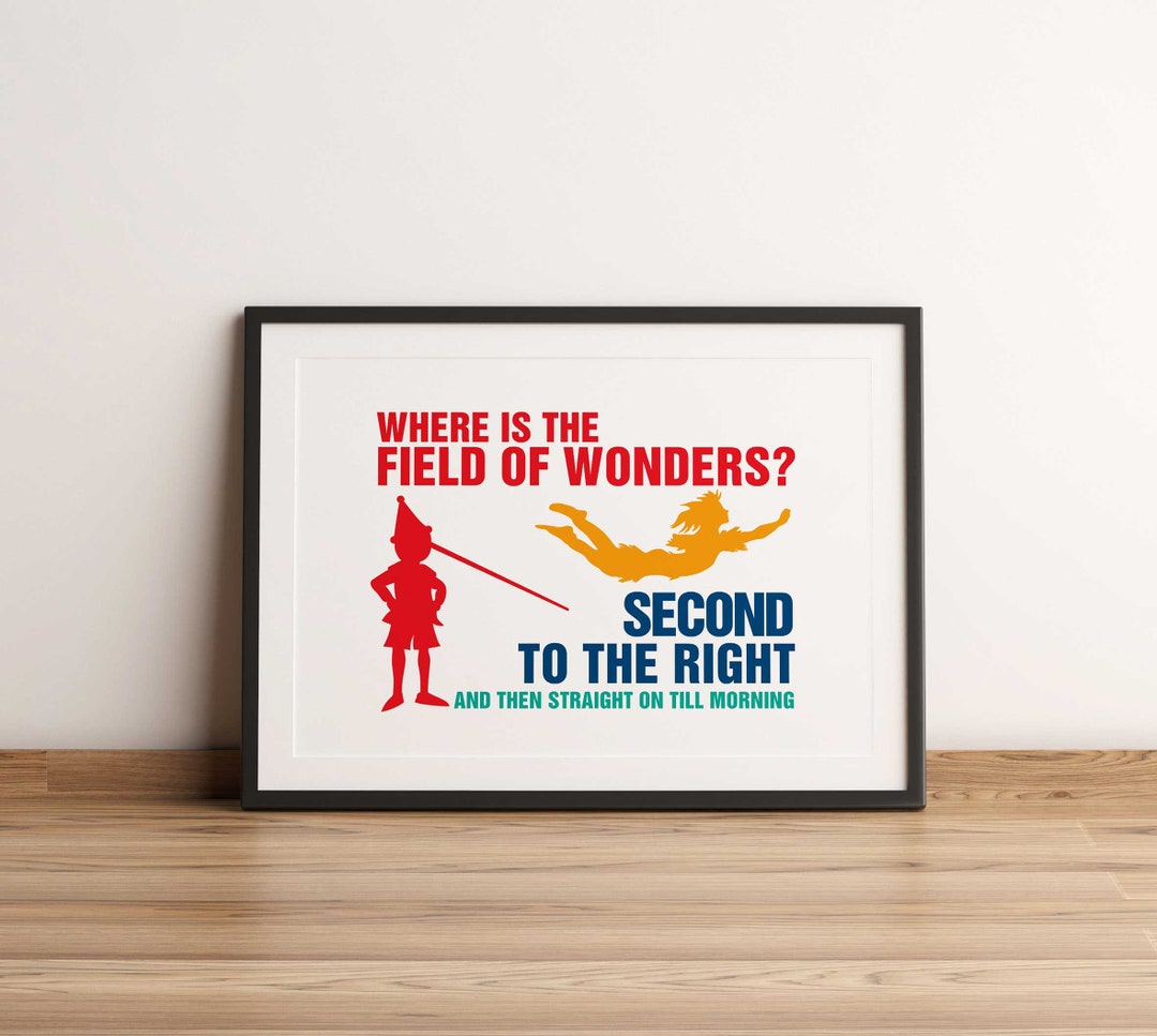 Fairy Tales Poster/art Print With Pinocchio and Peter Pan. - Etsy