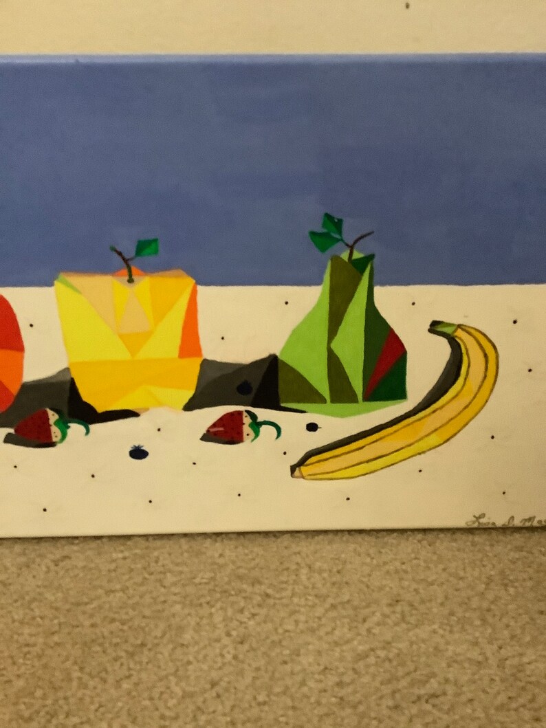 Fruit Still Life - Original Cubist Painting by Lisa Maguire - Etsy