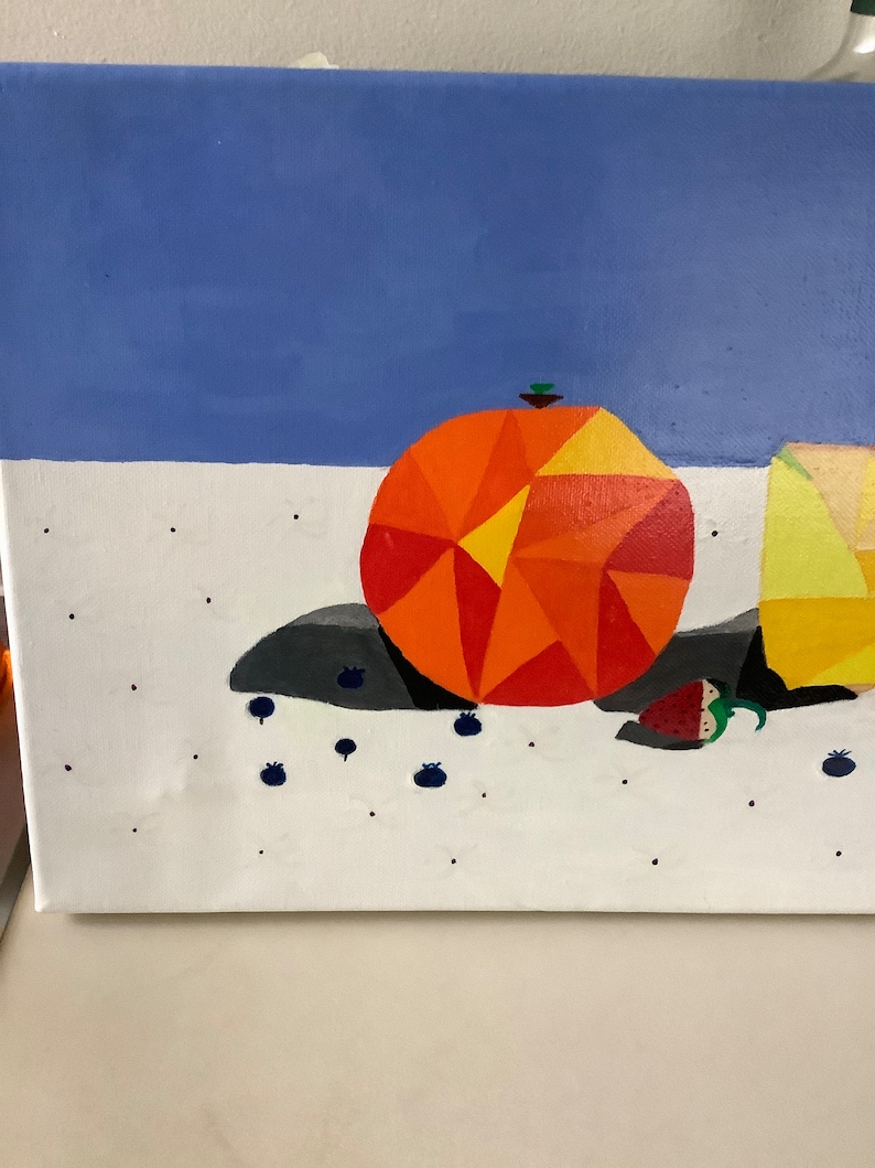 Fruit Still Life - Original Cubist Painting by Lisa Maguire - Etsy