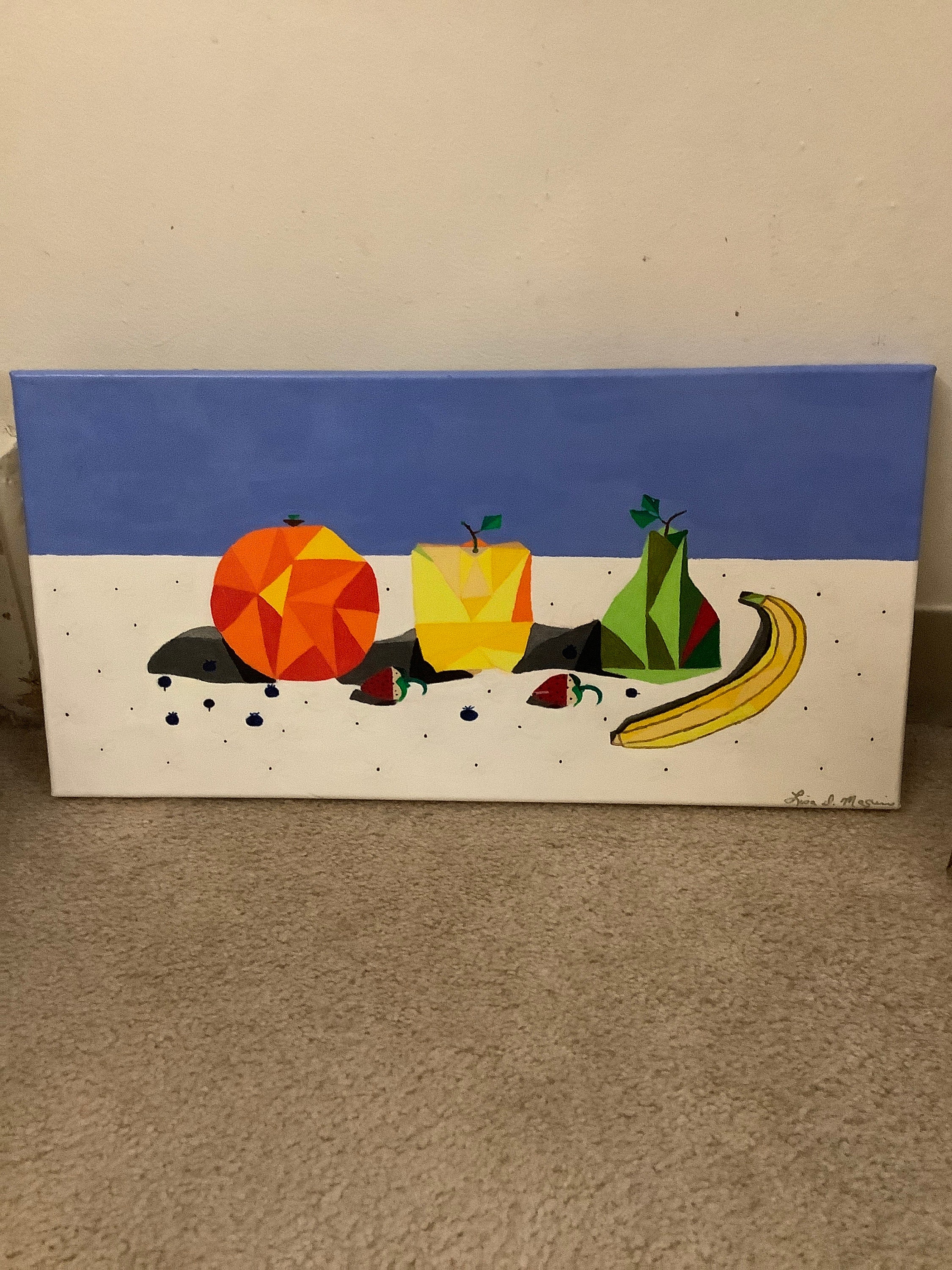 Fruit Still Life - Original Cubist Painting by Lisa Maguire - Etsy