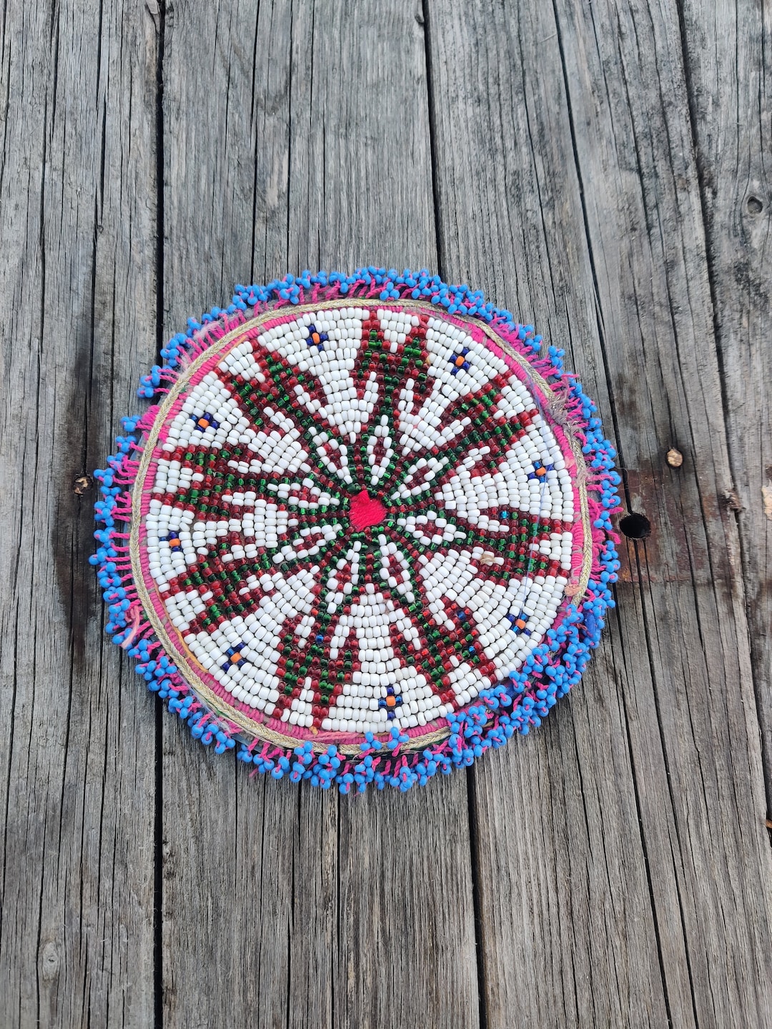 Old Beaded Rosette Made by Kuchi Tribe, Afghanistan, Nomadic Tribe ...
