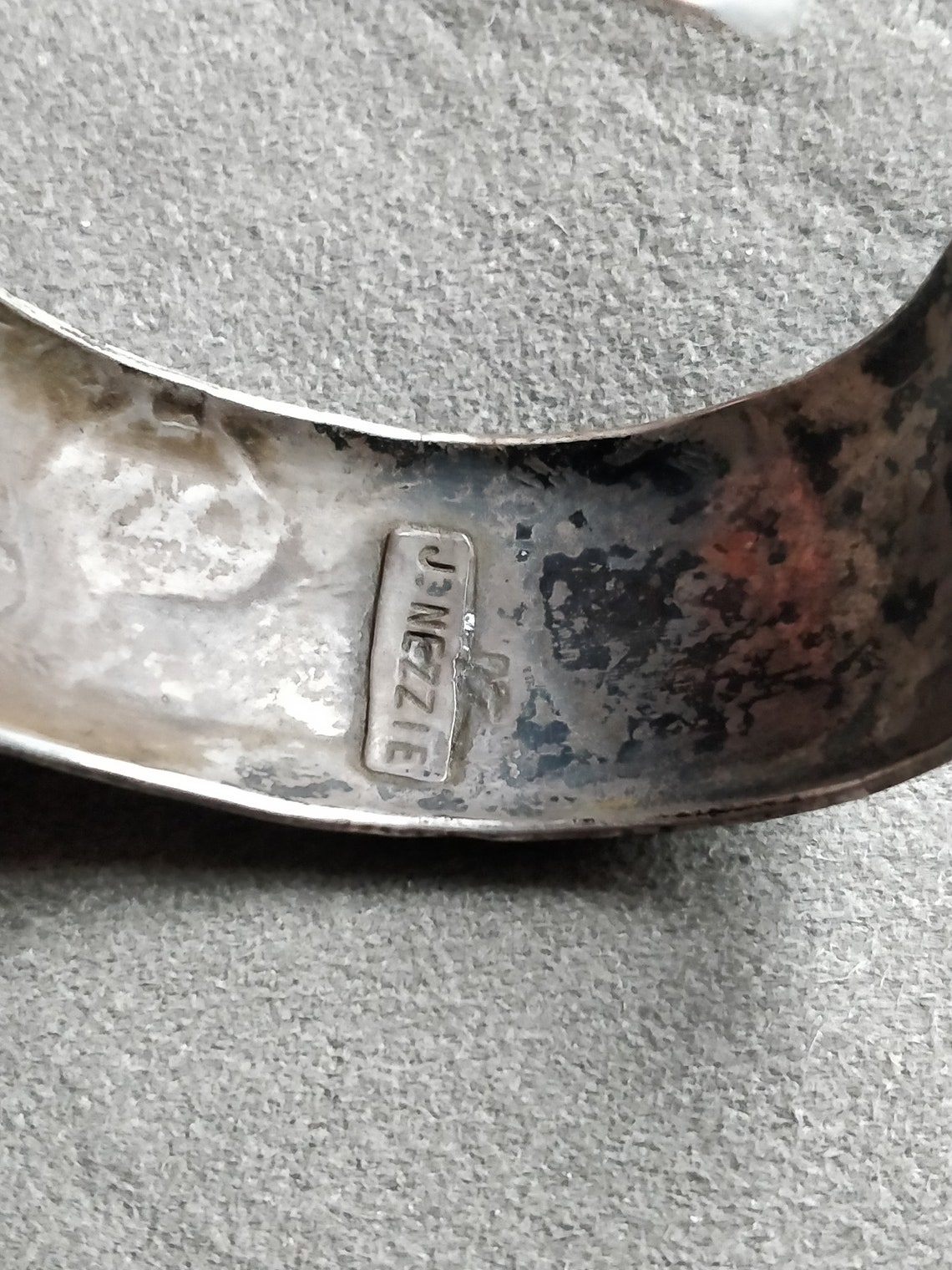 Navajo Chip Inlay Bracelet, J. Nezzie, Native American Silver Cuff ...