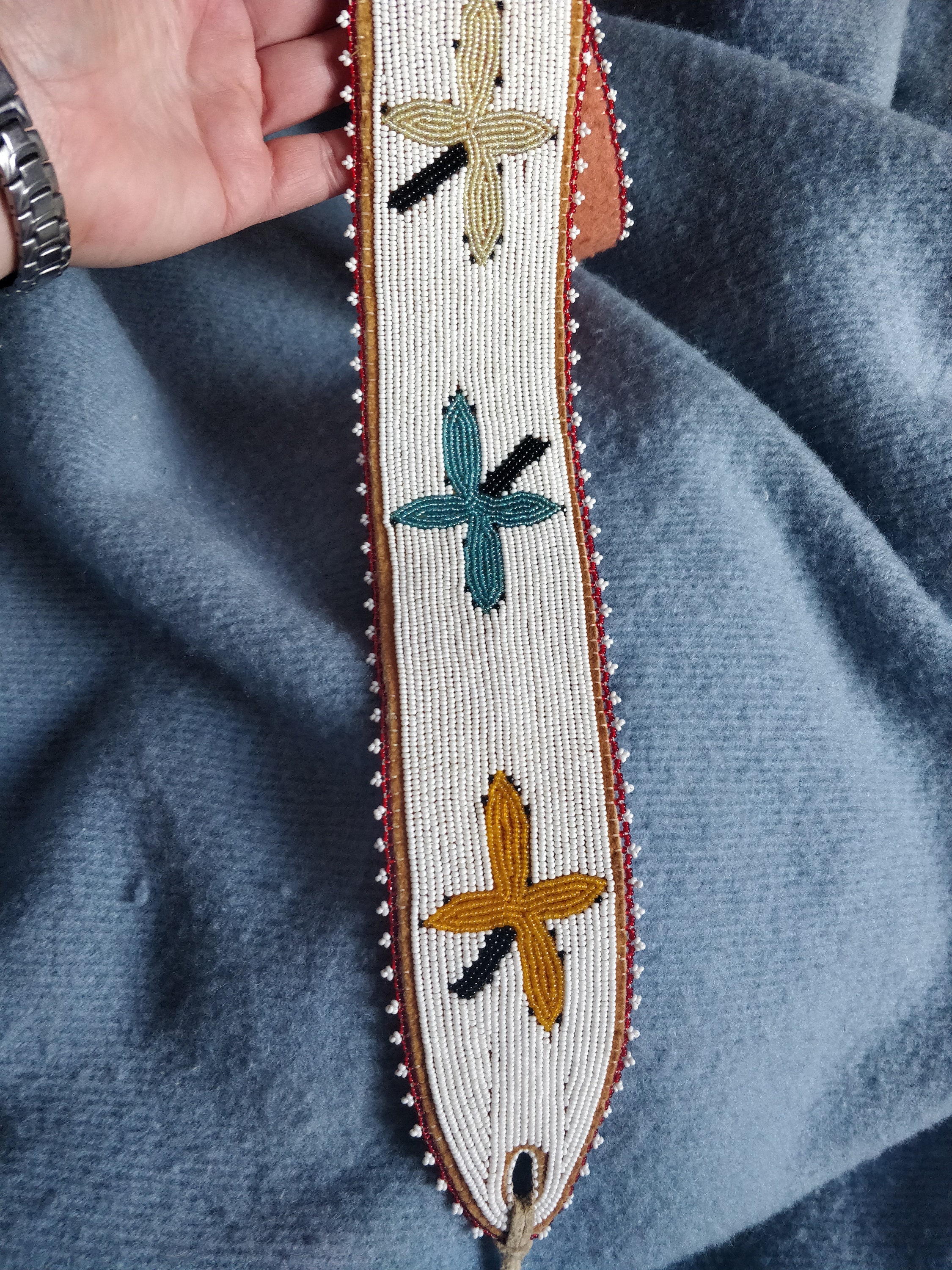 Vintage Native American Beaded Belt, Overlay Beadwork, Braintanned - Etsy