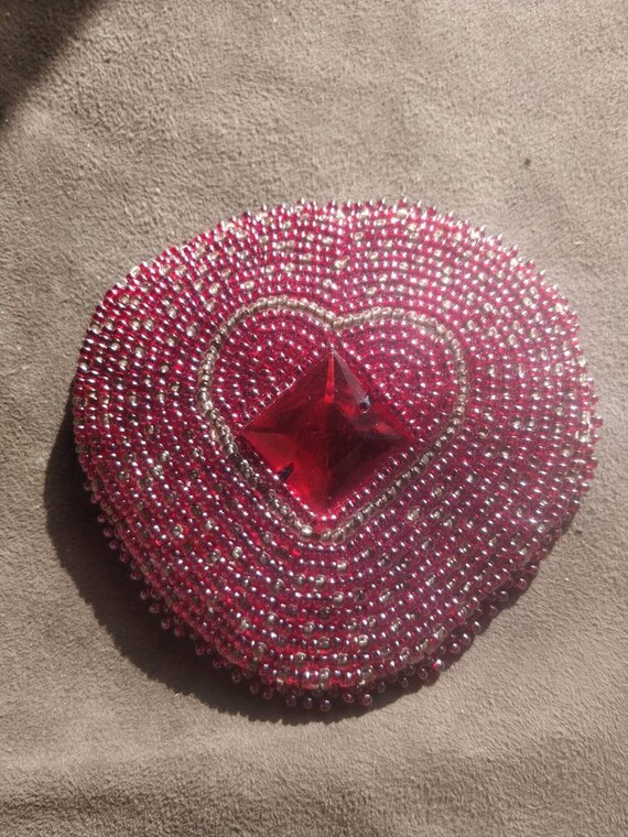 beaded heart shaped barette - Gem