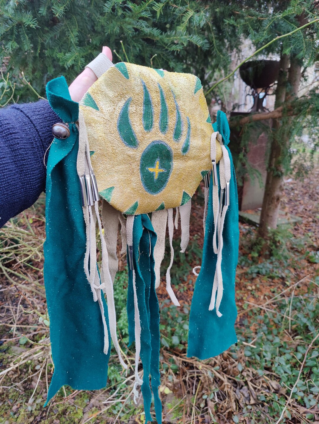 Small Powwow Dance Shield, Dance Regalia, Juniors War Shield, Rawhide ...