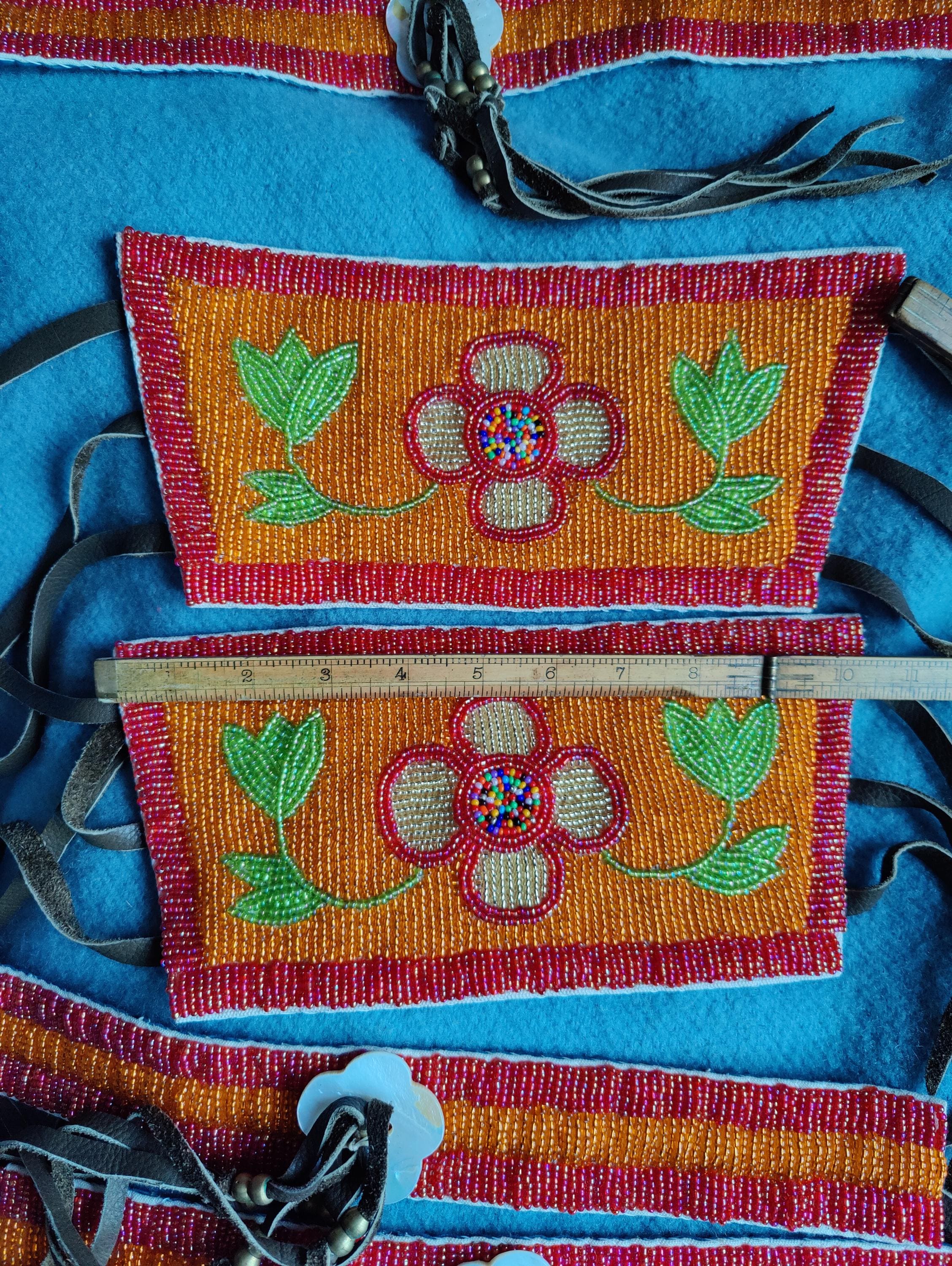 Woodland Style Beaded Cuffs, Powwow Beadwork, Powwow Regalia - Etsy