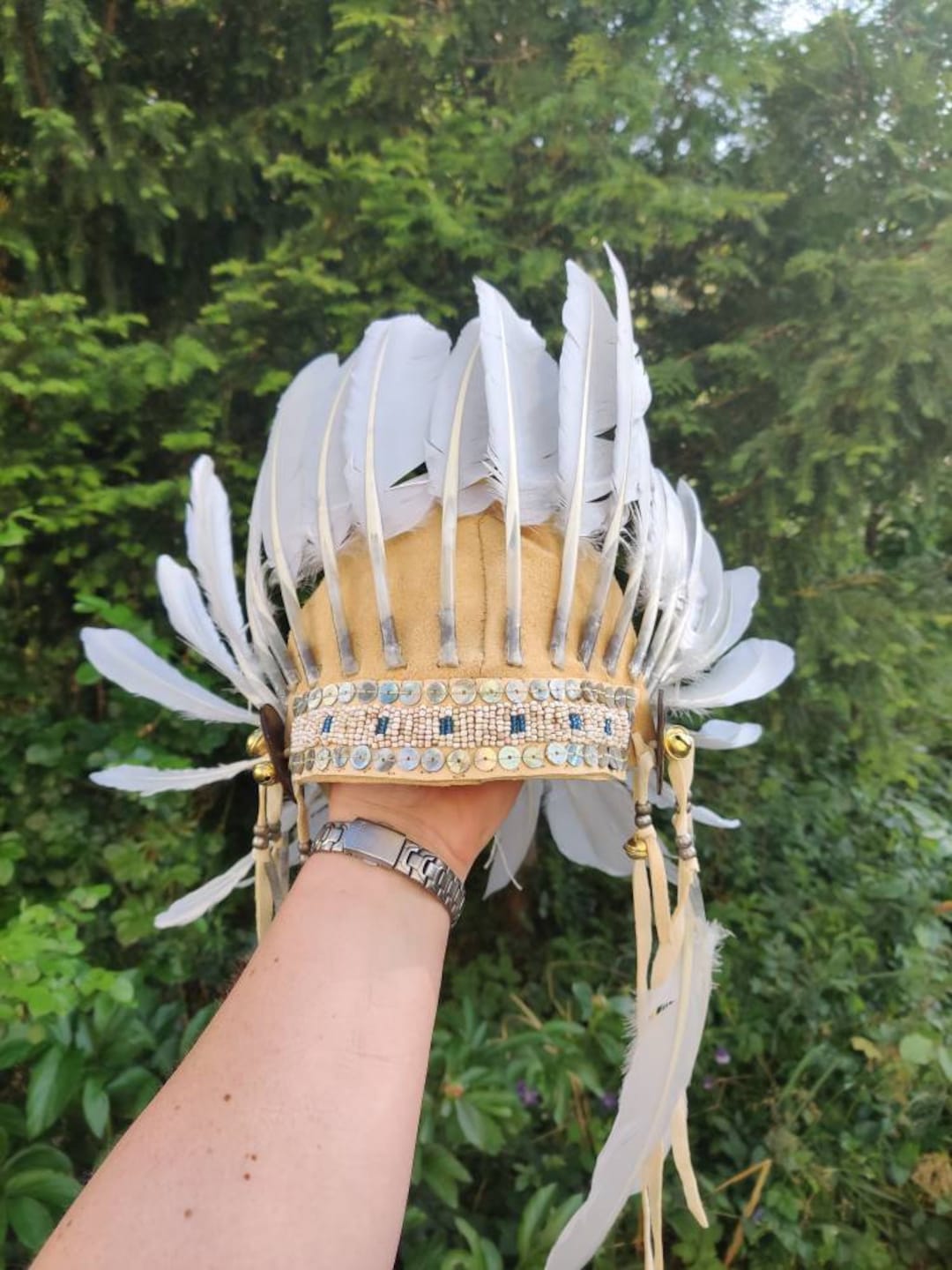 Lakota Style Feather Bonnet, Dakota Feather Headdress, Warbonnet ...