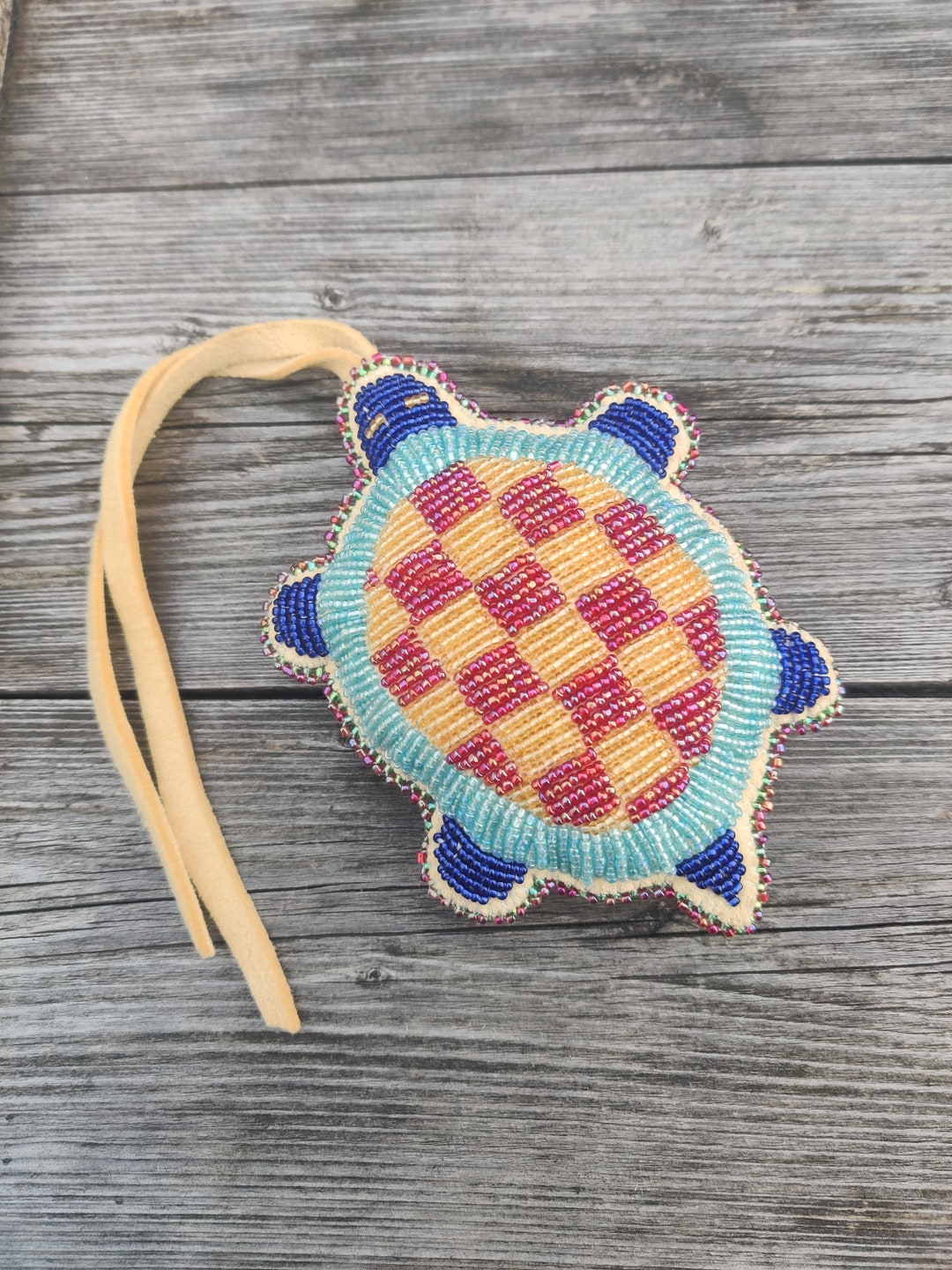Beaded Turtle Navel Cord Amulet, Umbilical Cord Vessel, Navel Cord ...