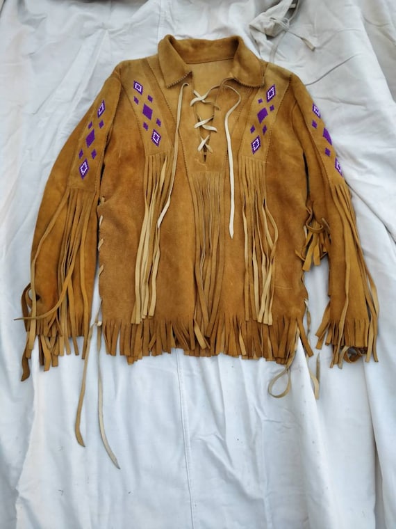 First Nation made leather shirt CanadaBand Stoney nakota | Etsy