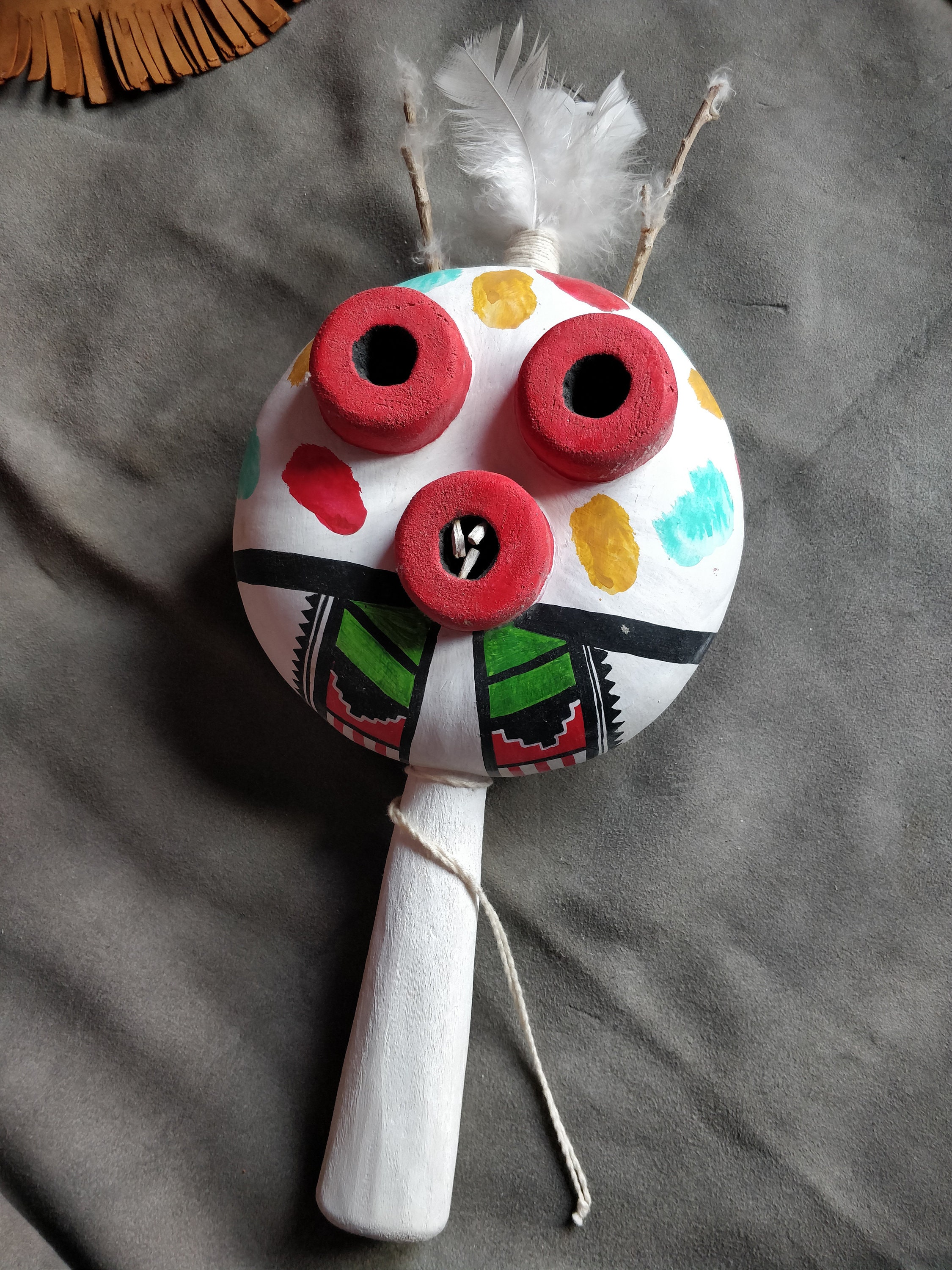 Vintage Hopi Gourd Rattle Kachina Katsinam Native American - Etsy