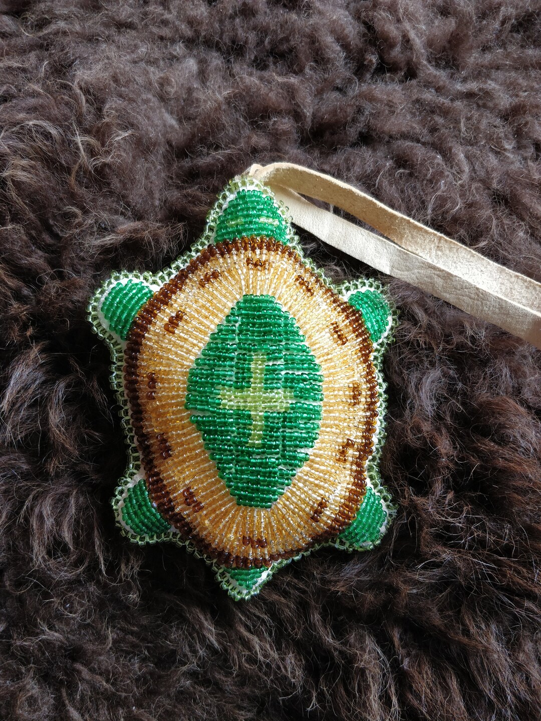 Beaded Turtle Navel Cord Amulet, Umbilical Cord Vessel, Navel Cord ...