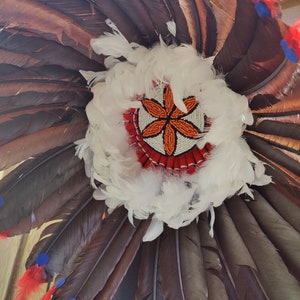 Vintage Man's Round Bustle or Chicken Dance Bustle, Adult Size, Powwow ...