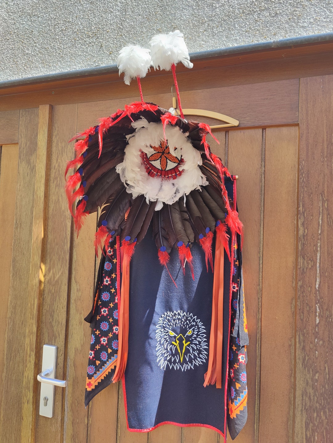 Vintage Man's Round Bustle or Chicken Dance Bustle, Adult Size, Powwow ...