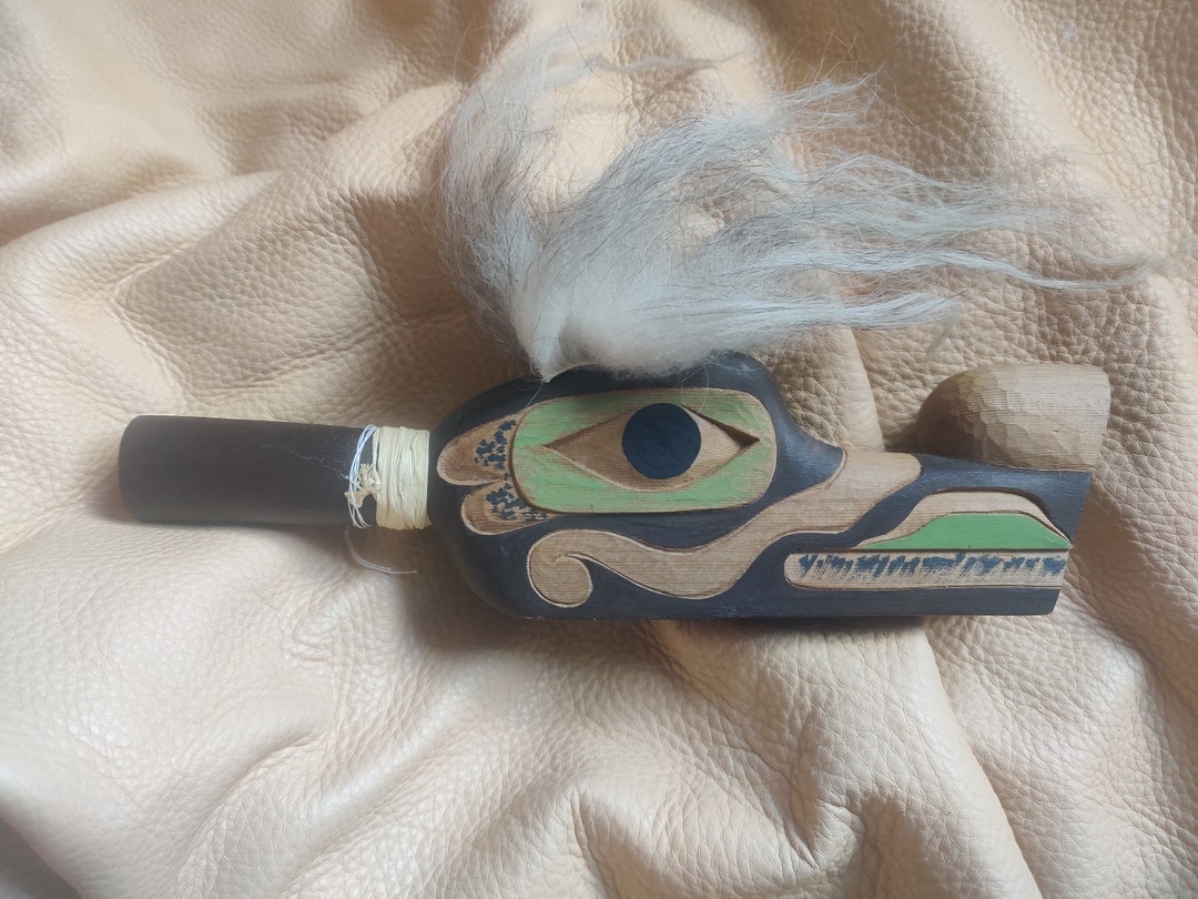 Signed North West Coast Wolf Rattle, Native American , NWC Carving ...