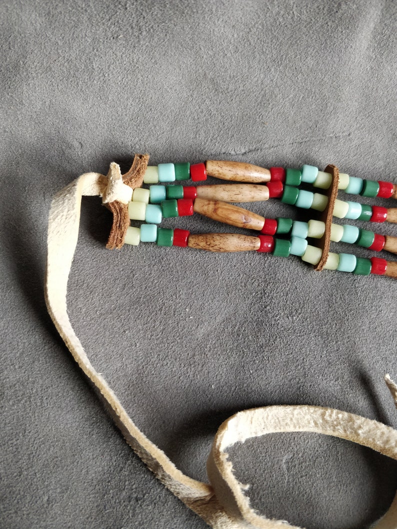 Beaded Choker Native American Style Beaded Necklace Powwow - Etsy
