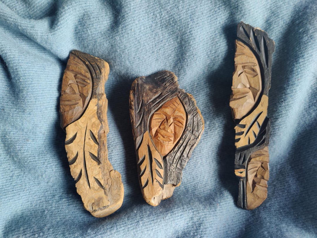 3 Native American Bark Carvings, Vintage Warriors Wall Art - Etsy