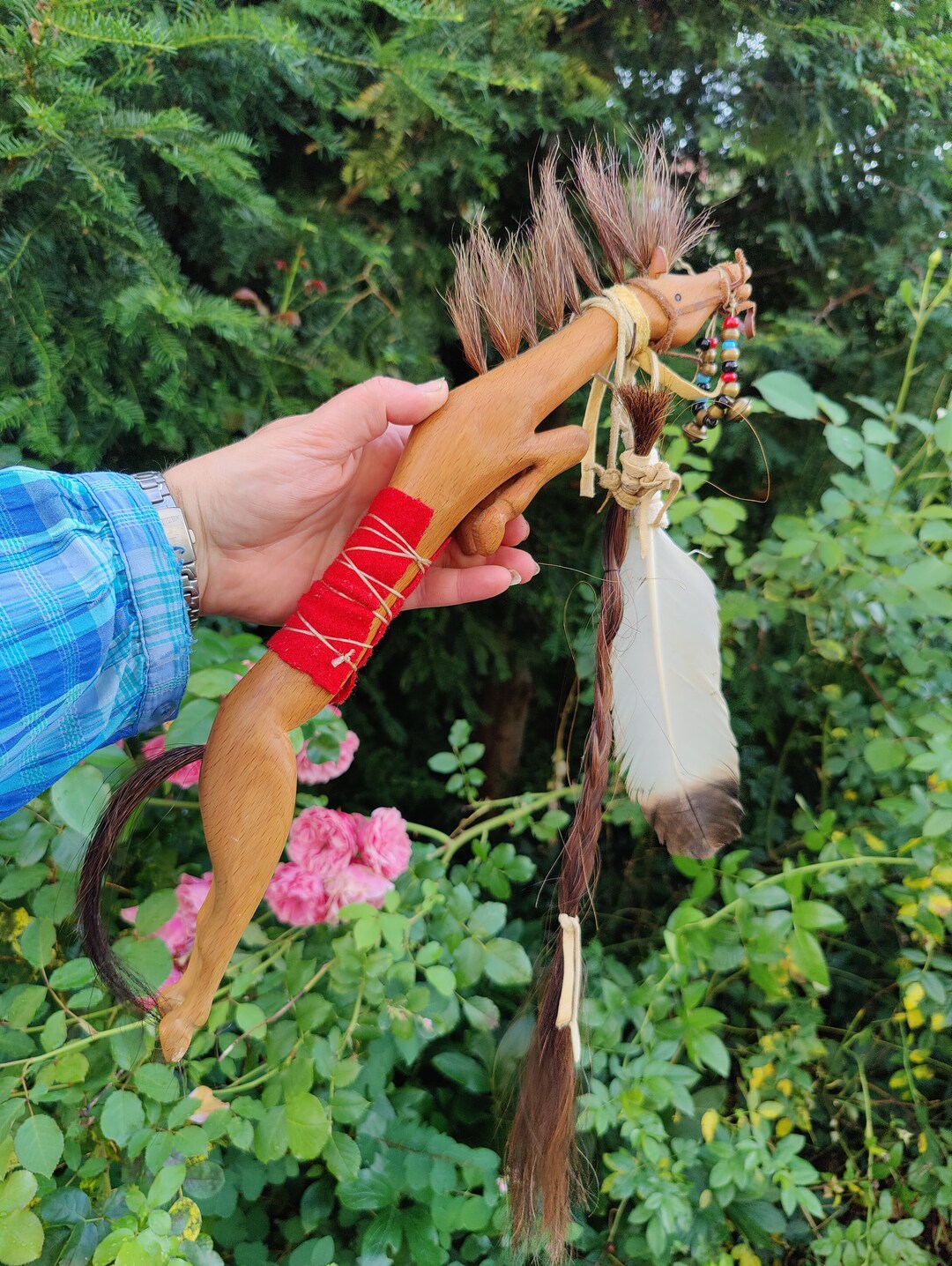 Vintage Horse Dance Stick, Plains Indian Inspired, Powwow Regalia - Etsy UK