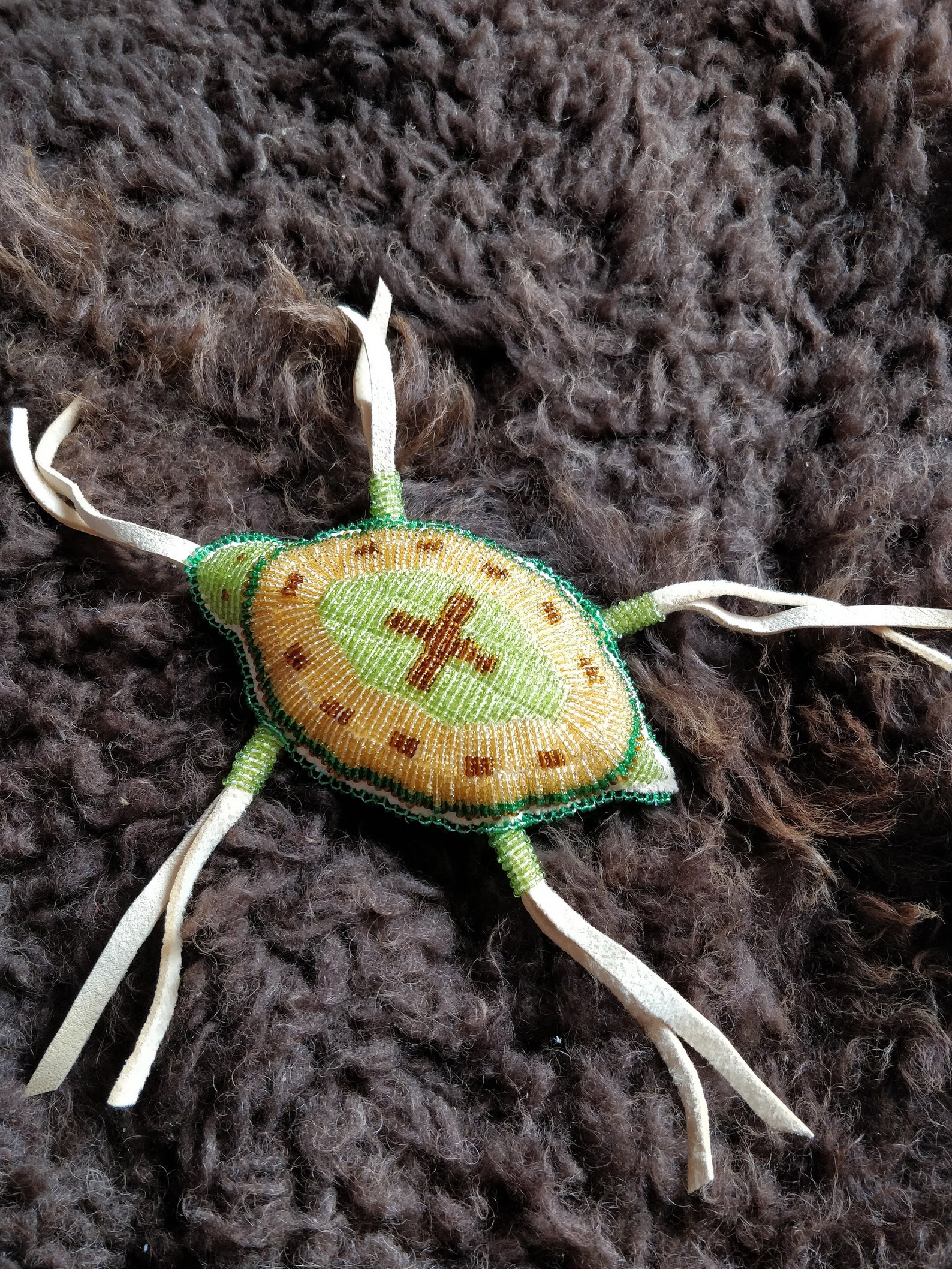Beaded Turtle Navel Cord Amulet, Umbilical Cord Vessel, Navel Cord ...