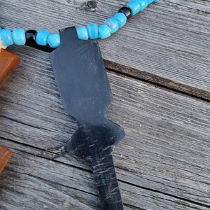Wild West Inspired Amulet Necklace, Vintage, Horn Pendants and Crow ...