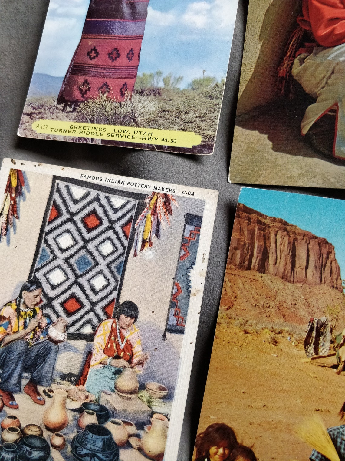 Set Vintage Native American Postcards, Navajo , Weaver, Beader, Sand ...