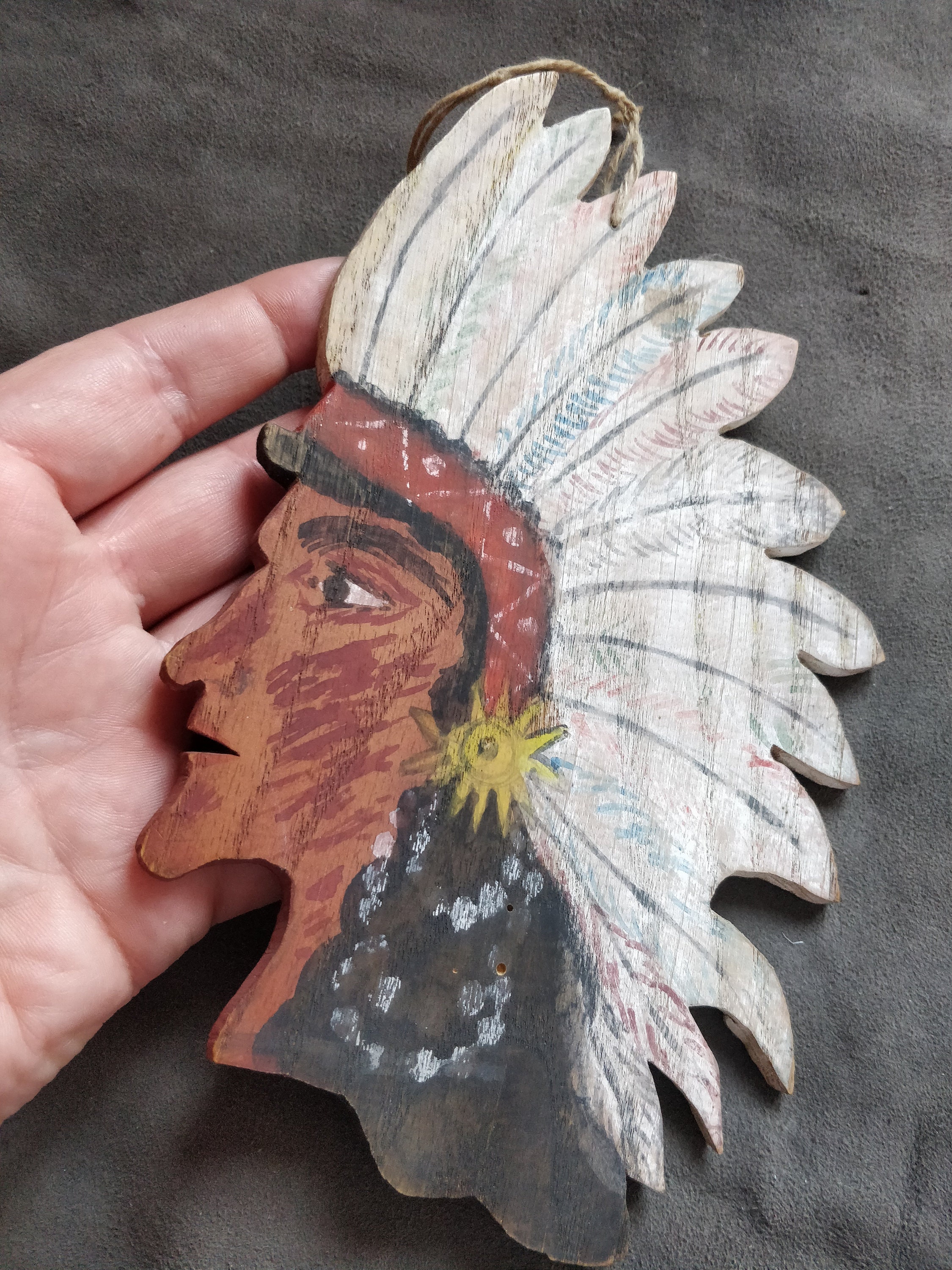 Antique Naive Wood Cutout Native Chief Native American Oak | Etsy