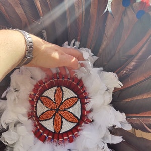Vintage Man's Round Bustle or Chicken Dance Bustle, Adult Size, Powwow ...
