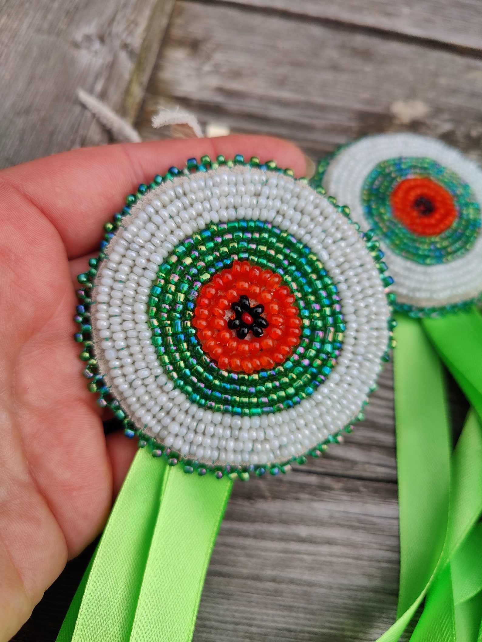 Pastel Powwow Hairties, Side Drops, Sequinned Hair Ties, Beaded, Fancy ...