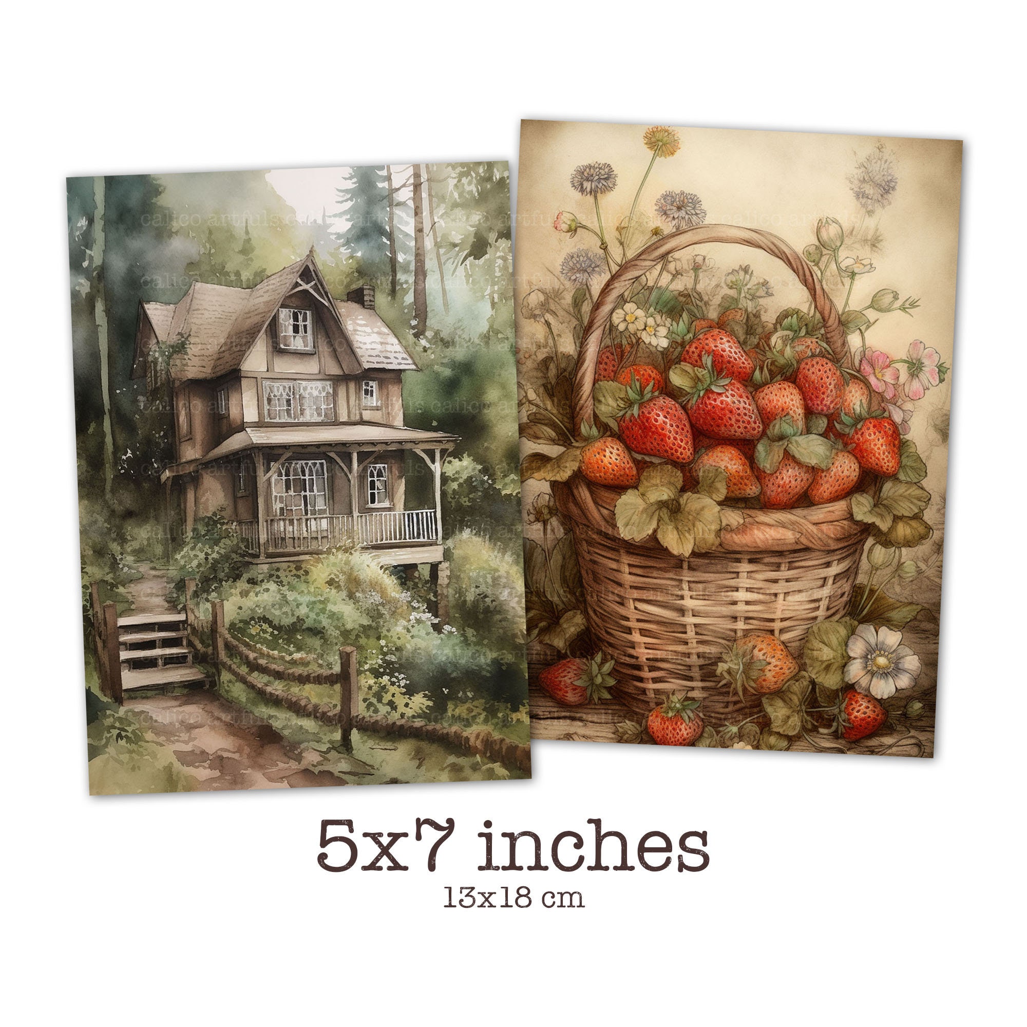 Charming Cottagecore Printable Ephemera Cards for Junk - Etsy