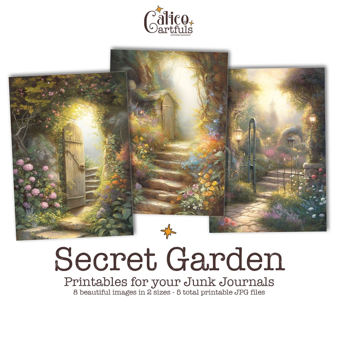 Secret Garden Junk Journal Printables, Garden Collage Sheet Ephemera ...