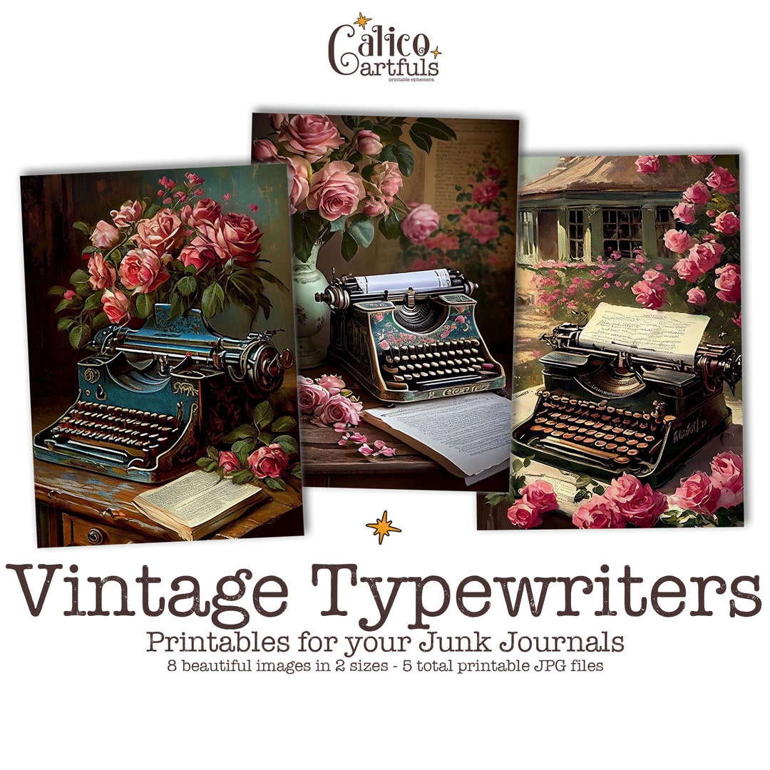Victorian Typewriters Ephemera for Junk Journals, Printable Victorian ...