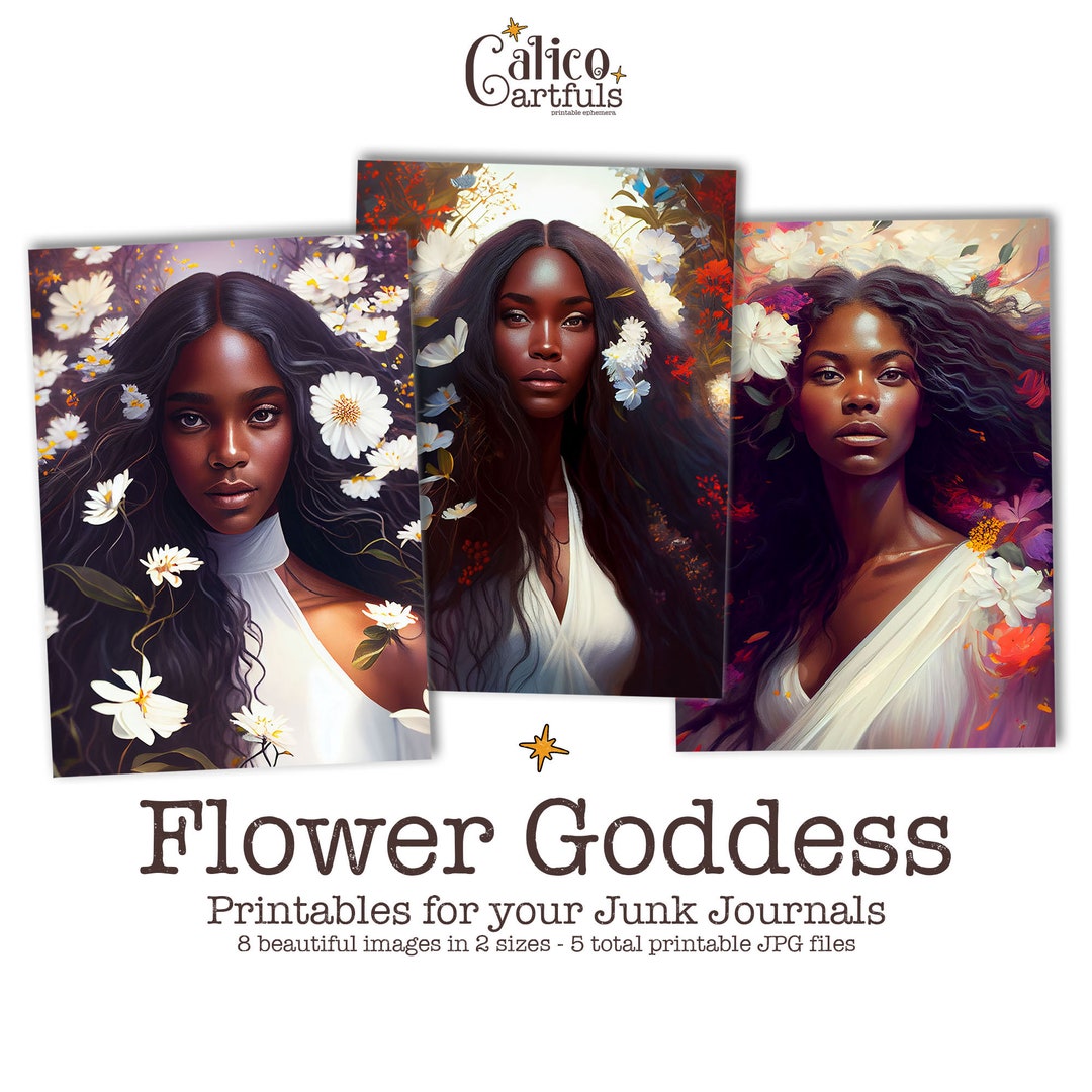African American Goddesses for Junk Journals, Junk Journal Ephemera ...