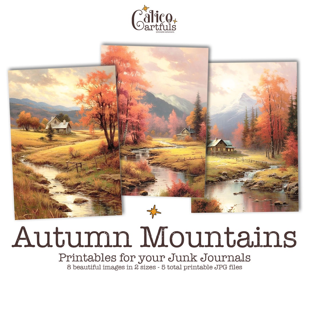 Autumn Ephemera Junk Journal Printables, Autumn Mountains Ephemera Pack ...