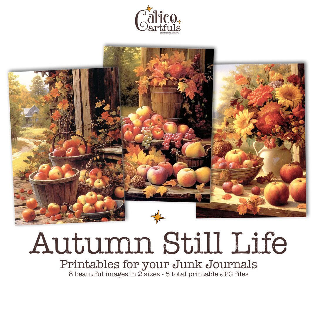 Autumn Ephemera Junk Journal Printables, Autumn Still Life Ephemera ...
