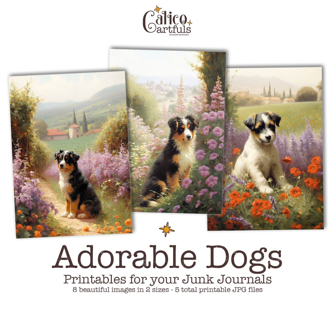 Dog Ephemera for Junk Journals, Puppy Junk Journal Ephemera Pack ...