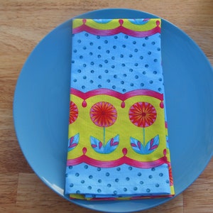 Set of 4 Spring Cloth Napkins, Colorful Dinner Napkins, Party Napkins ...