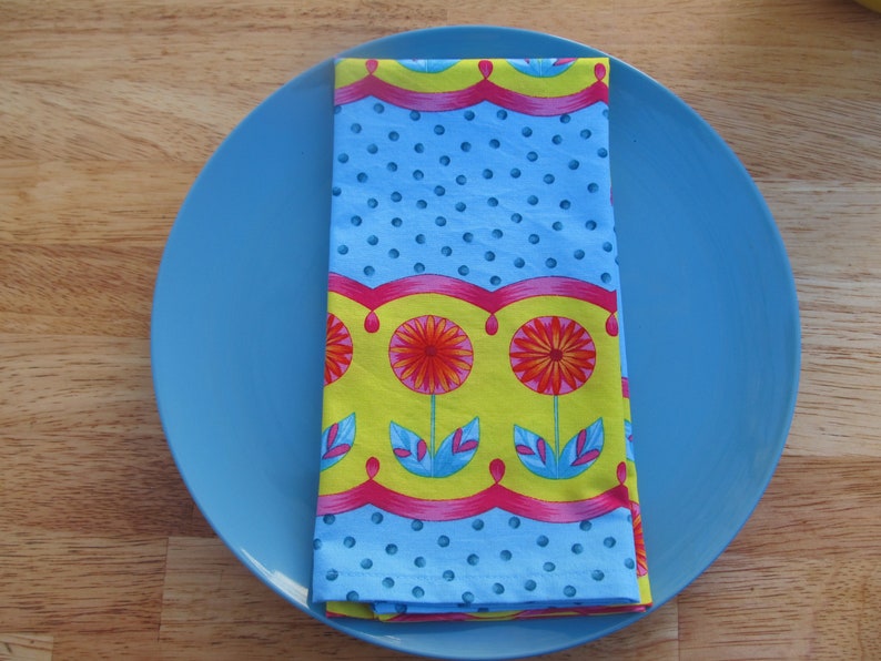 Set of 4 Spring Cloth Napkins Colorful Dinner Napkins Party - Etsy