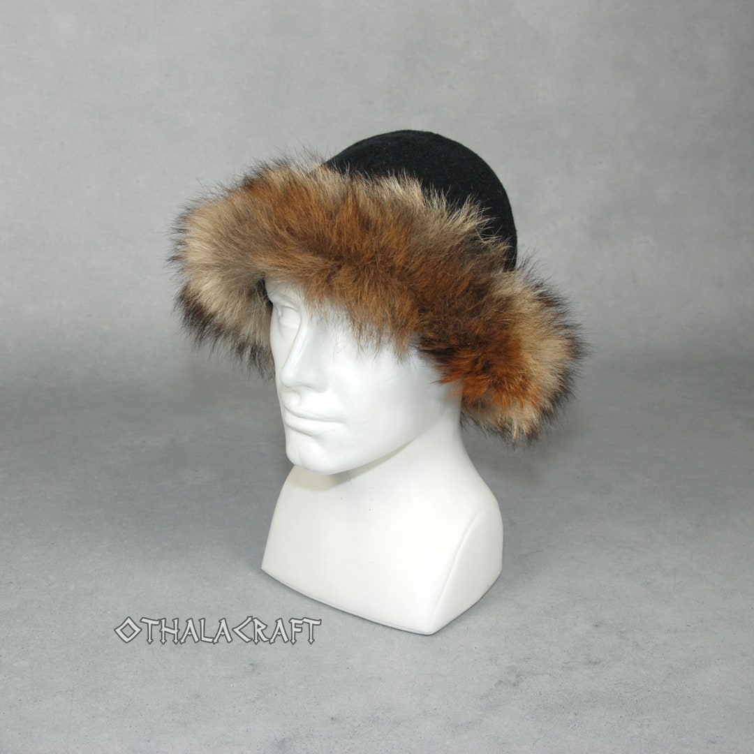 Viking Woolen Hat With Fur, Slavic Hat, Medieval, Larp, Fantasy ...