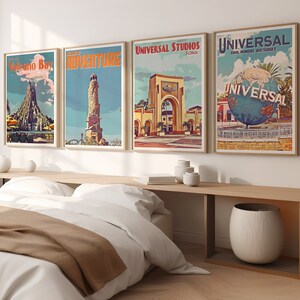 Universal Orlando Retro Poster Prints, Set of Four Vintage Style ...