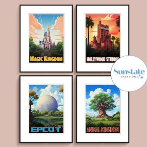 Disney Parks Retro Posters Set, Walt Disney World Posters, Disney ...