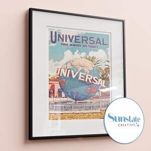 Universal Studios Prints, Retro Prints, Universal Orlando Globe ...