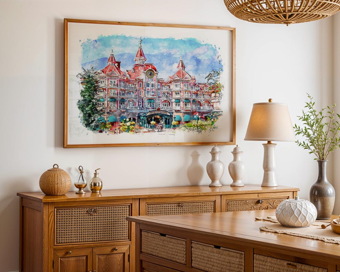 Disneyland Hotel Watercolour Print, Disney Print, Disney Poster ...