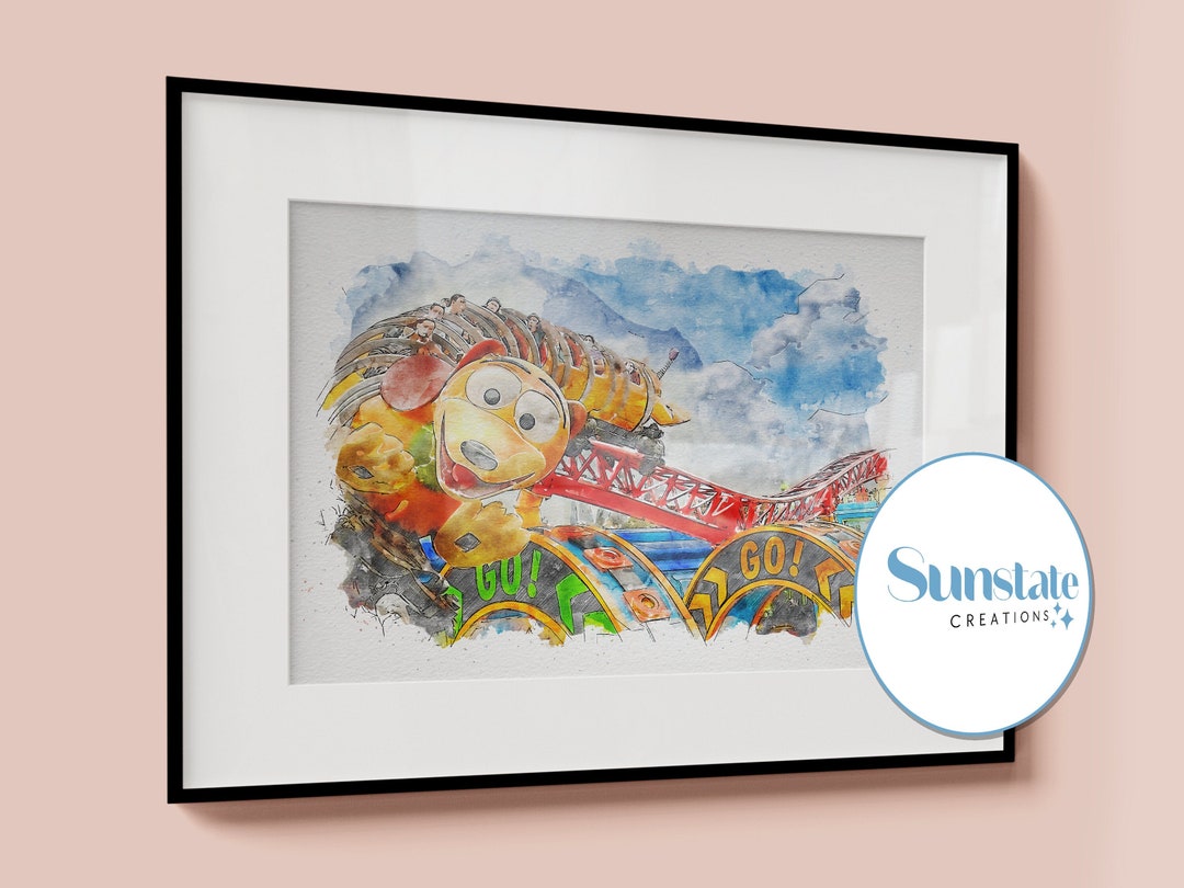 Slinky Dog Dash Watercolour Print, Walt Disney World Prints, Hollywood ...