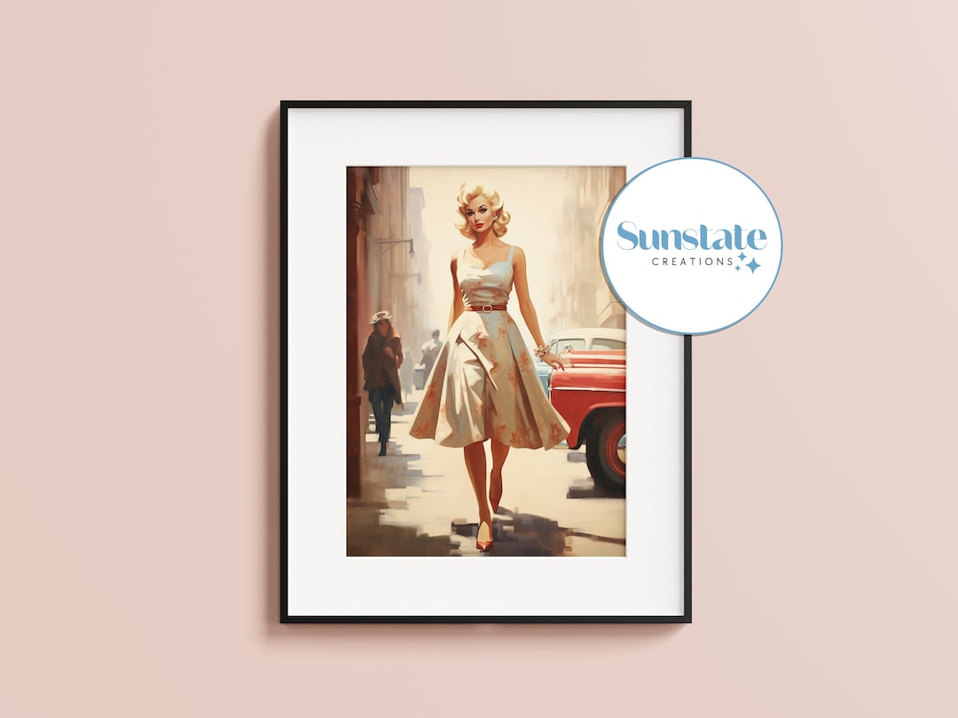 1950's Art Deco Lady Print, Art Deco Lady Posters, Vintage Lady Print ...