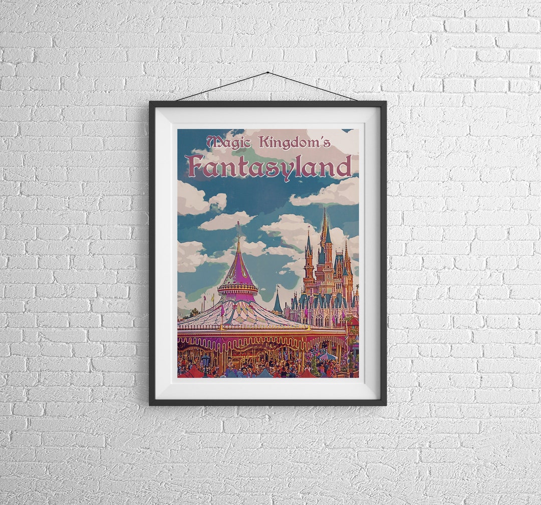 Fantasyland Retro Disney Druck, Disney Poster, Magic Kingdom, Retro ...
