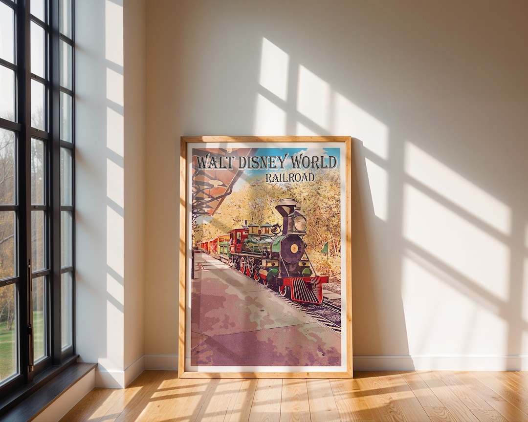 Walt Disney World Railroad, Retro Disney Print, Retro Disney Poster ...